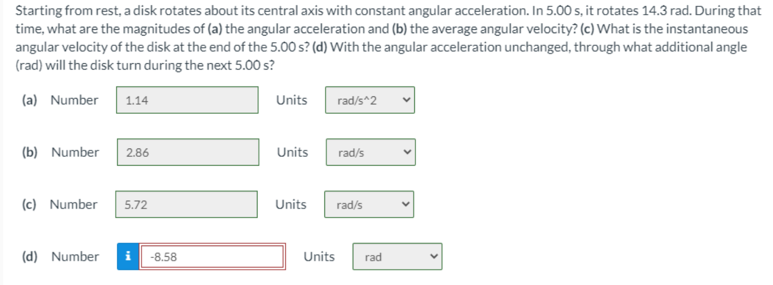 Solved Starting From Rest A Disk Rotates About Its Central 