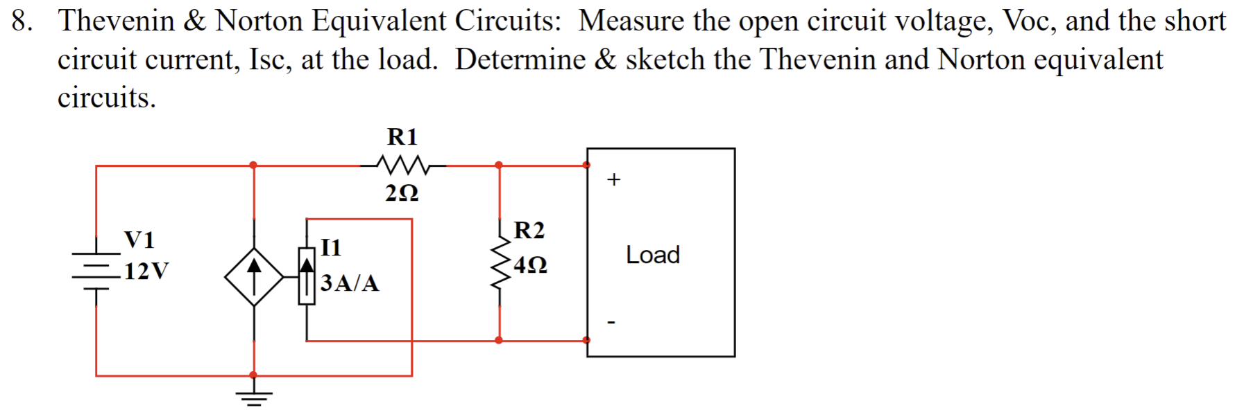 Solved Thevenin & Norton Equivalent Circuits: Measure the | Chegg.com