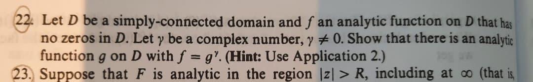 Solved a 22. Let D be a simply-connected domain and f an | Chegg.com