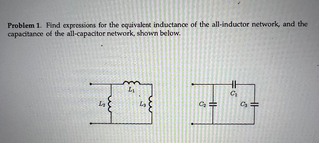 Solved Problem 1. Find expressions for the equivalent | Chegg.com