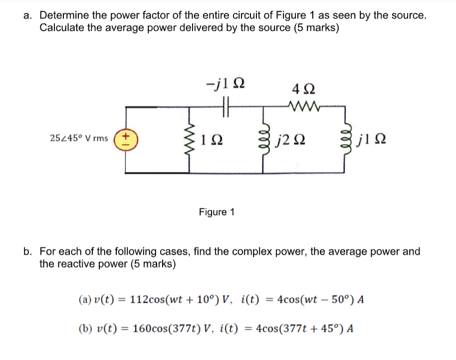 Solved a. Determine the power factor of the entire circuit | Chegg.com