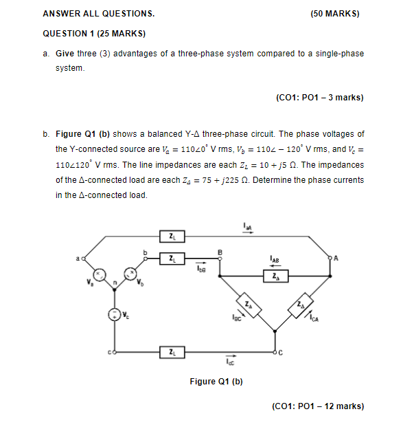 Solved ANSWER ALL QUESTIONS. (50 MARKS) QUESTION 1 (25 | Chegg.com