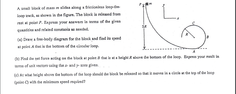 Solved Prim A small block of mass m slides along a | Chegg.com