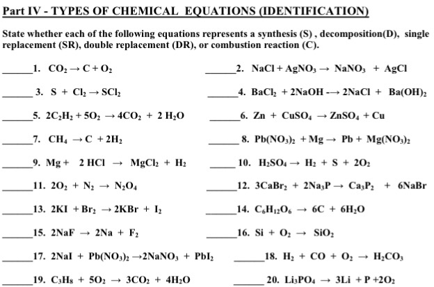 Solved Please identify whether the following reactions are | Chegg.com