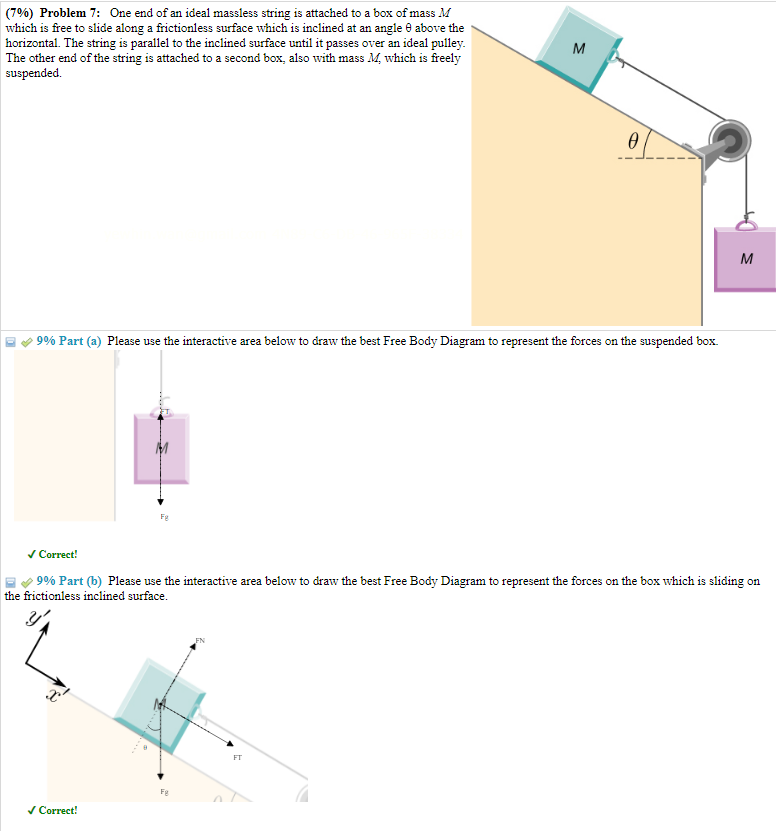 Solved (7\%) Problem 7: One end of an ideal massless string | Chegg.com