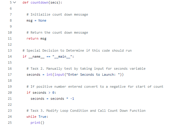 Solved Create a program that will announce a rocket launch | Chegg.com