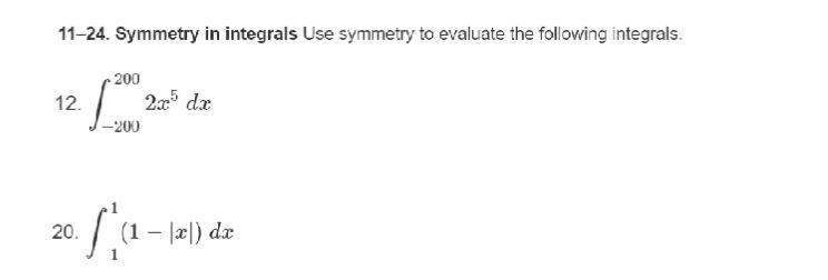 Solved 11-24. Symmetry in integrals Use symmetry to evaluate | Chegg.com