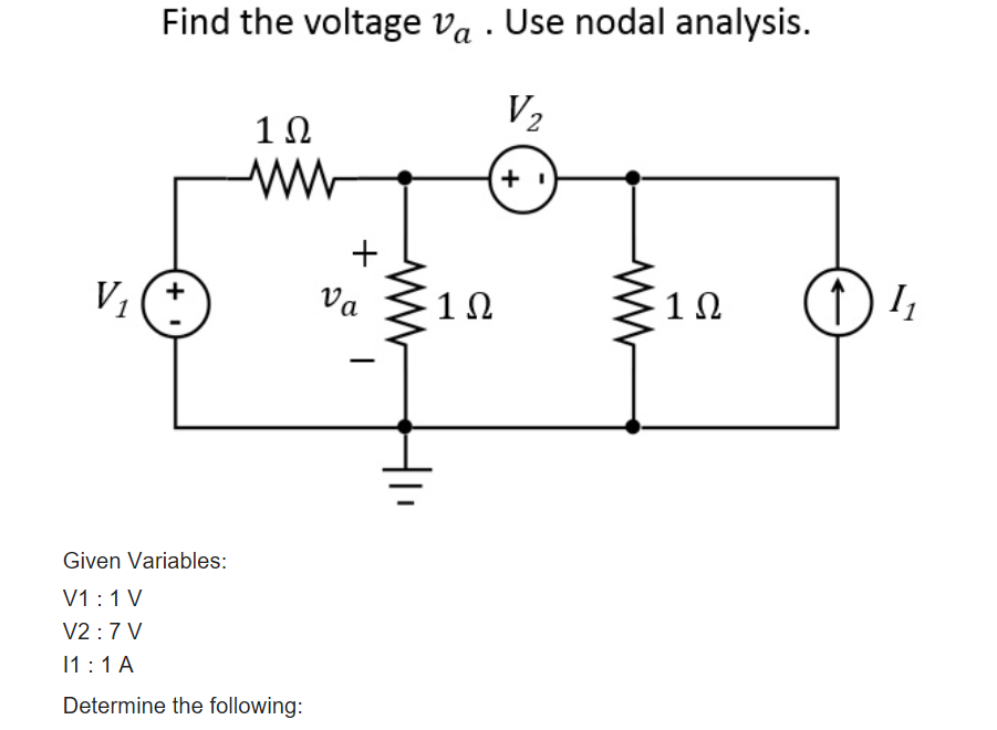 Solved Find the voltage va . Use nodal analysis. 2 1 Given | Chegg.com