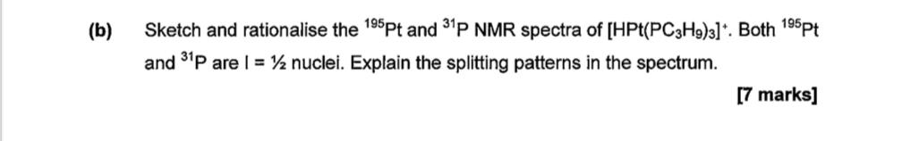 Solved Sketch and rationalise the 195Pt and 31P NMR spectra | Chegg.com