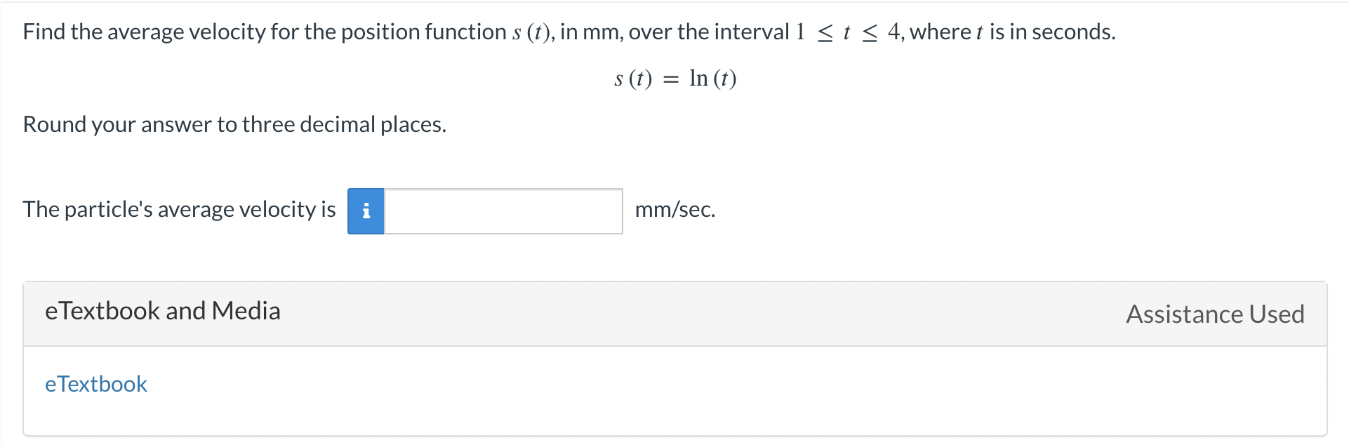 Solved Find the average velocity for the position function | Chegg.com