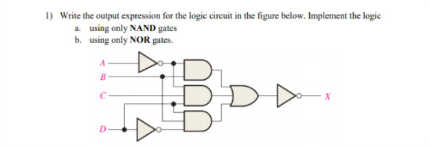 Solved 1 Write the output expression for the logic circuit | Chegg.com