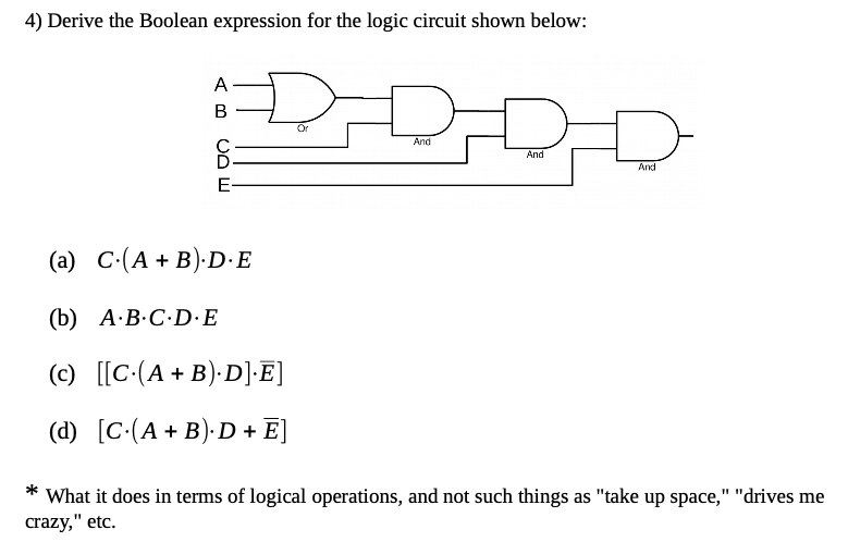 Solved 4) Derive the Boolean expression for the logic | Chegg.com
