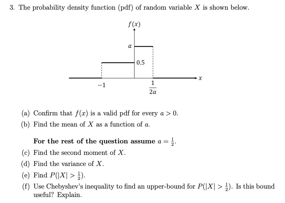 Solved 3. The probability density function (pdf) of random | Chegg.com