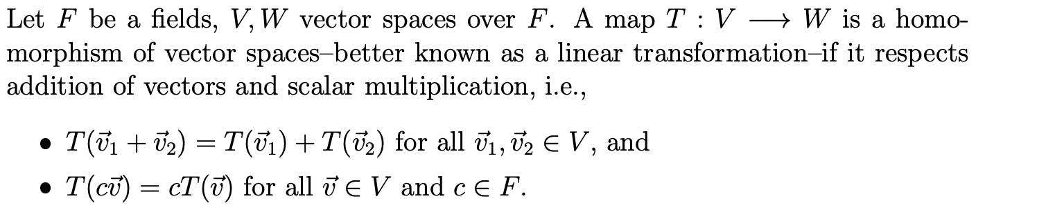 Solved Let F be a fields, V,W vector spaces over F. A map | Chegg.com