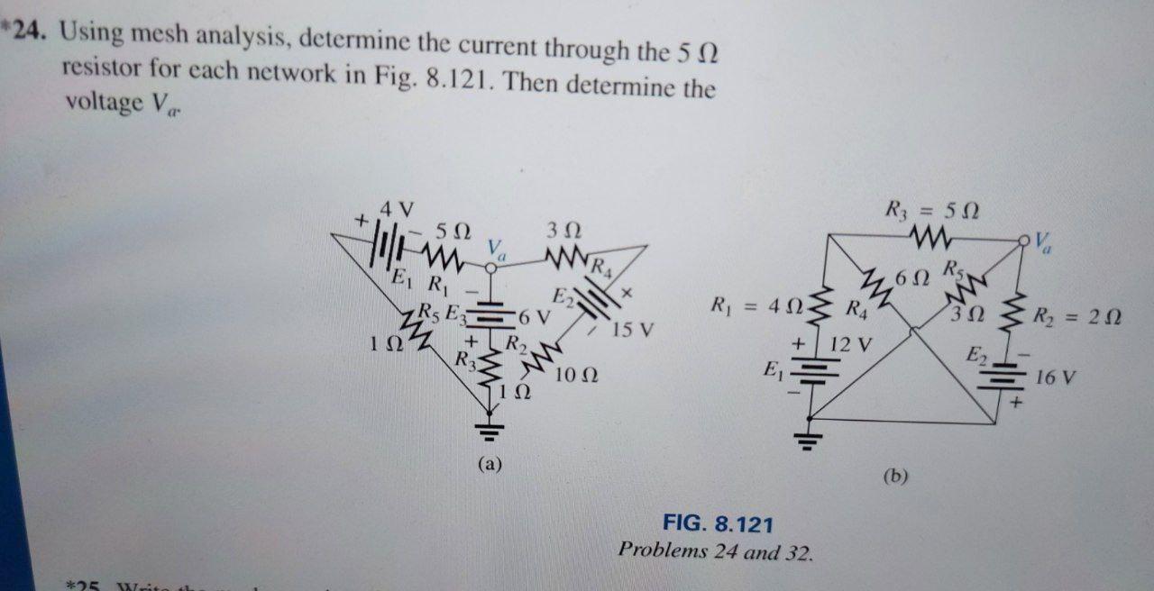 Solved * 24. Using mesh analysis, determine the current | Chegg.com