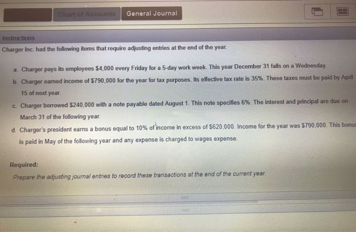 Solved Chart of Accounts General Journal Instructions | Chegg.com Solved Chart of Accounts General Journal Instructions | Chegg.com