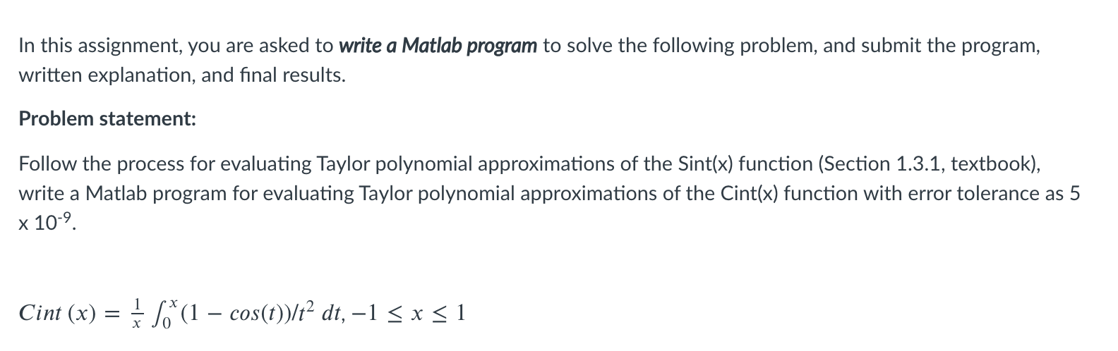 Solved In this assignment, you are asked to write a Matlab | Chegg.com