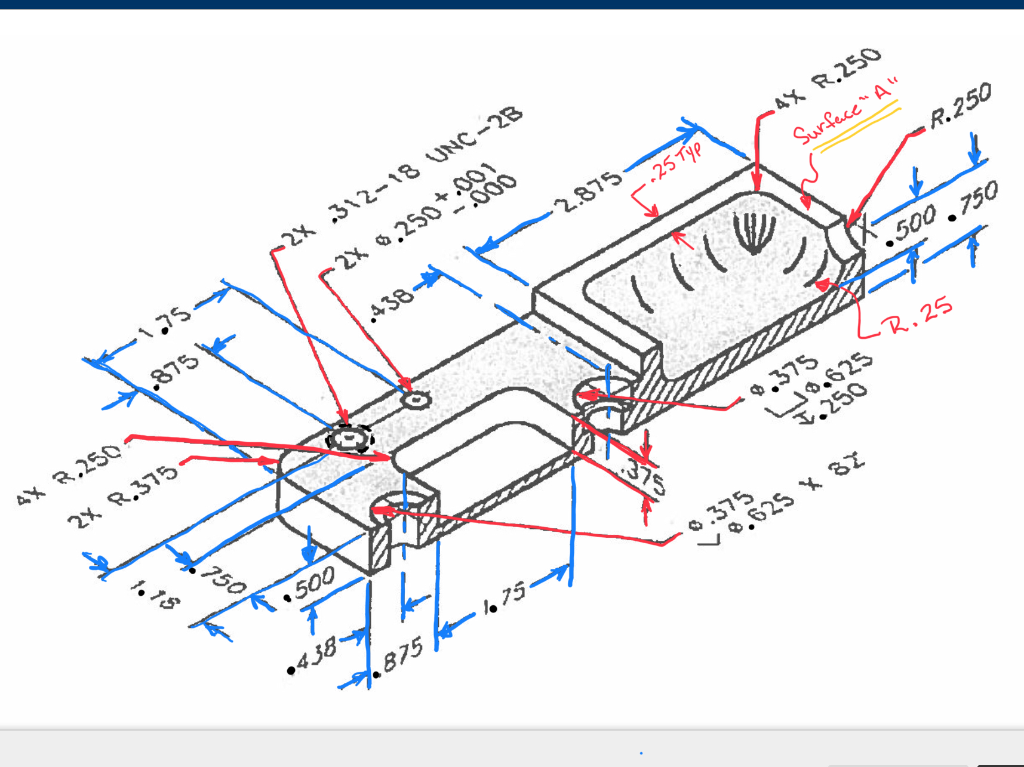 Solved What is the perimeter of the part in the top view? | Chegg.com