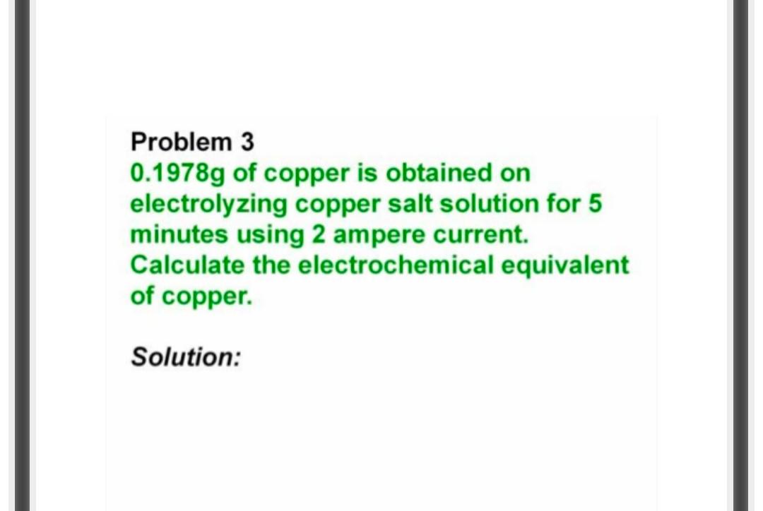 Solved Problem 3 0.1978g of copper is obtained on | Chegg.com