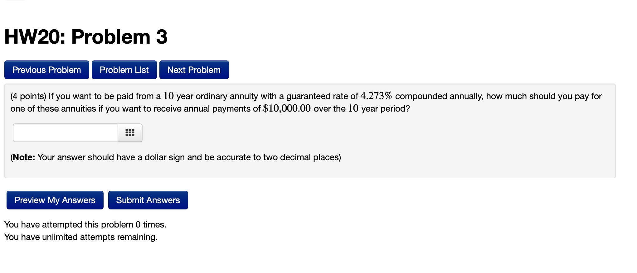Solved HW20: Problem 3 Previous Problem Problem List Next | Chegg.com