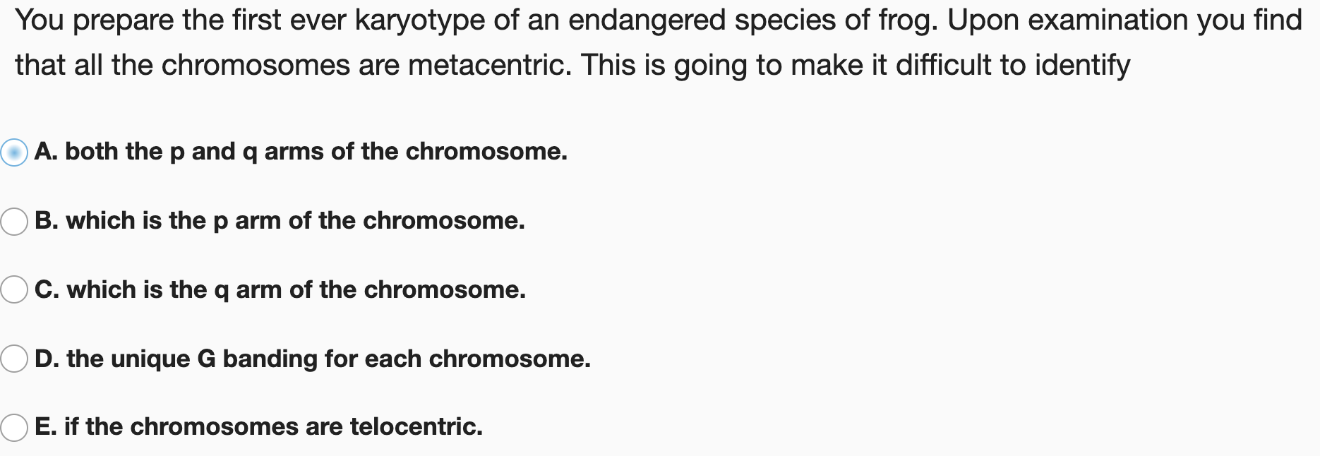 Solved You prepare the first ever karyotype of an endangered | Chegg.com