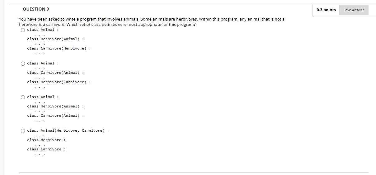 Solved QUESTION 7 0.3 points Save Answer Consider the | Chegg.com