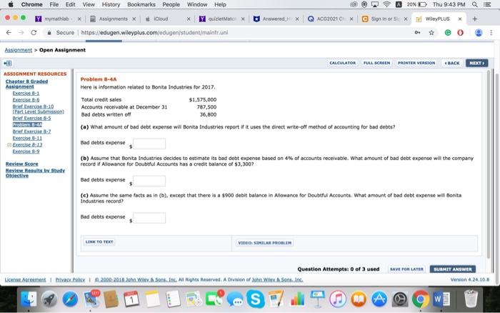 Solved 邨 Chrome File Edit View History Bookmarks People | Chegg.com