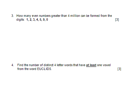 Solved 3. How many even numbers greater than 4 million can | Chegg.com