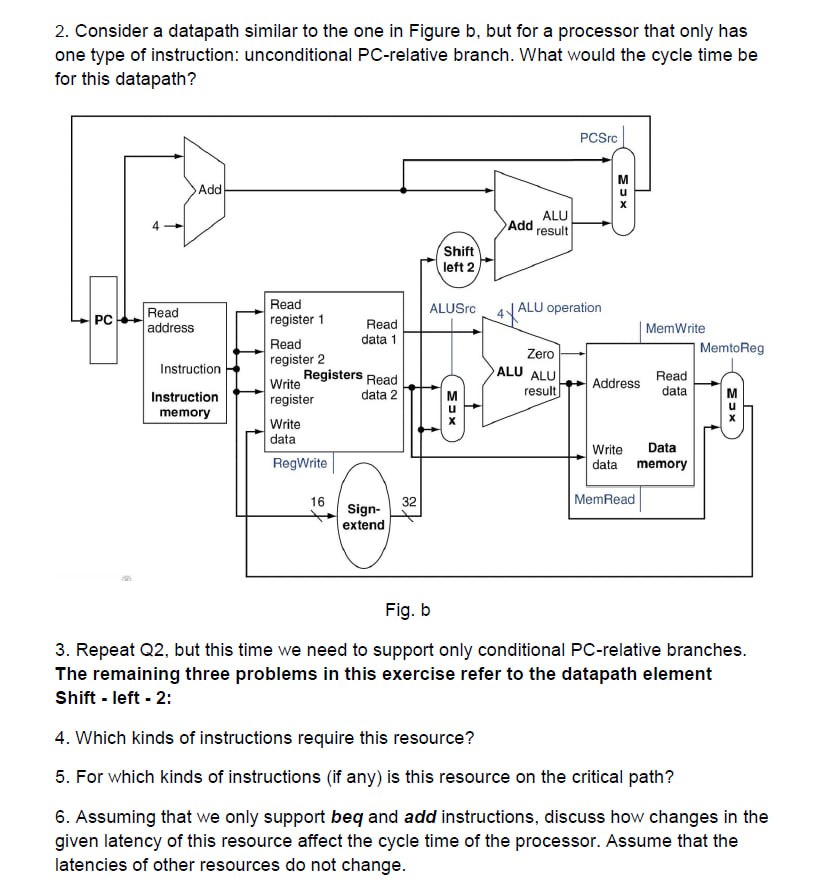 Solved 2. Consider a datapath similar to the one in Figure | Chegg.com