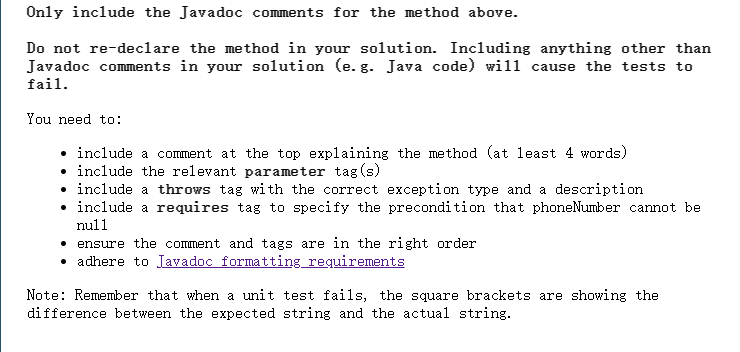 Solved Writing Javadoc with @throws and @requires In the | Chegg.com