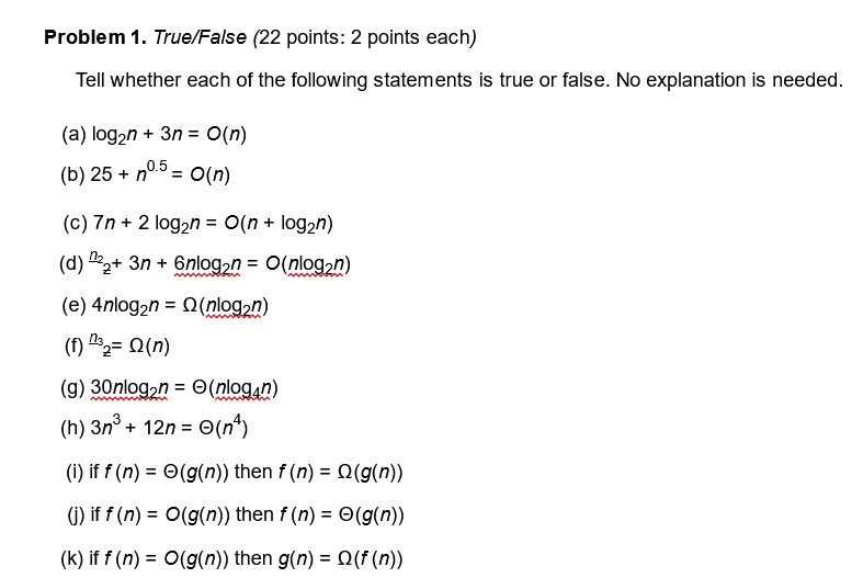 Solved Tell whether each of the following statements is true | Chegg.com