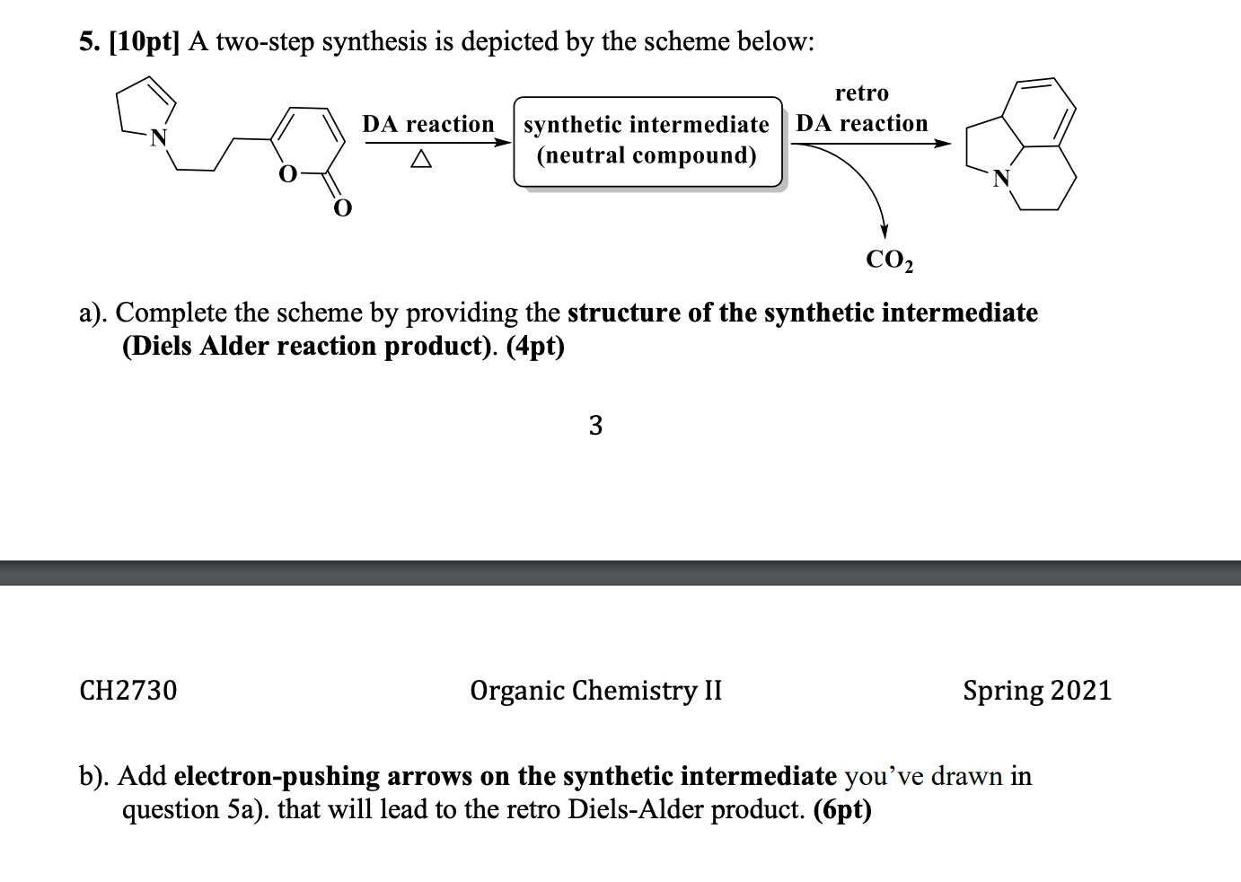 Solved 5. [10pt] A two-step synthesis is depicted by the | Chegg.com
