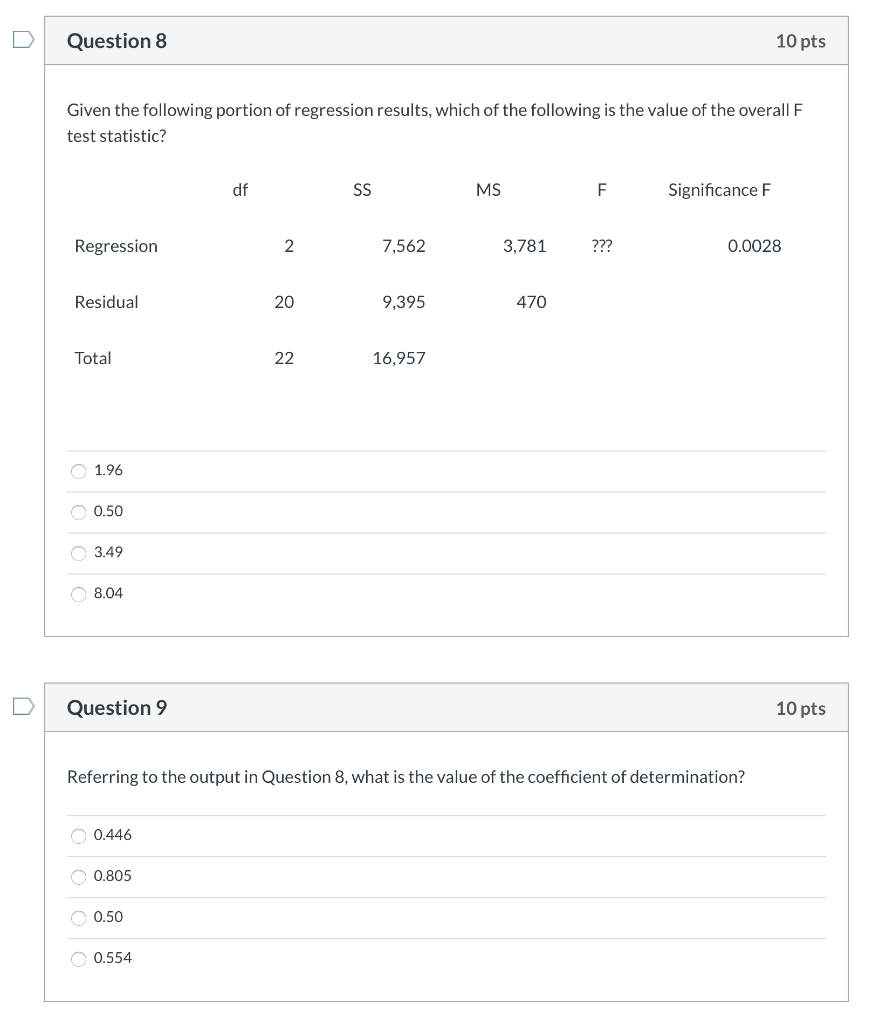 Solved Question 8 10 pts Given the following portion of | Chegg.com Solved Question 8 10 pts Given the following portion of | Chegg.com