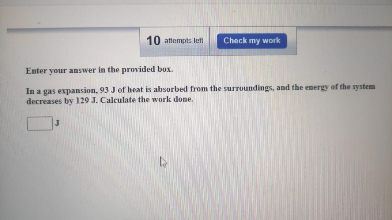 Solved 10 attempts left Check my work Enter your answer in | Chegg.com