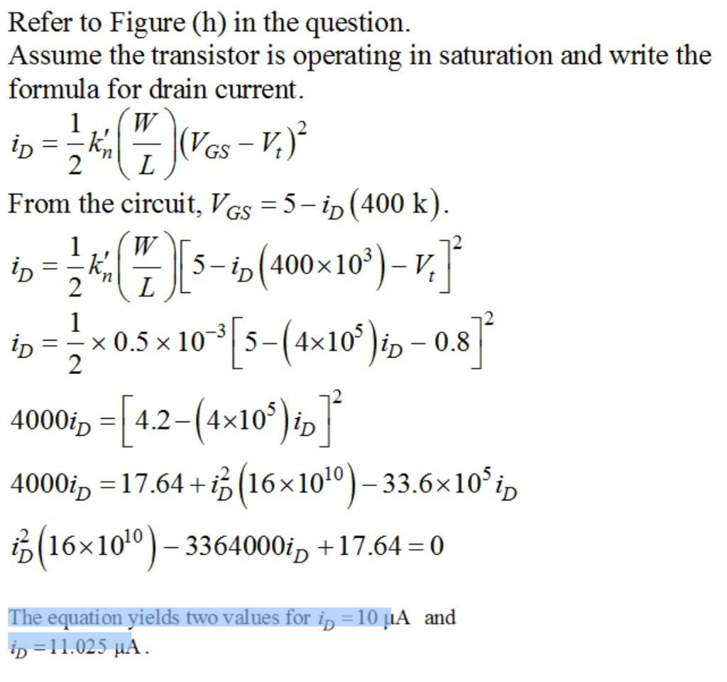 Solved Refer To Figure H In The Question Assume The