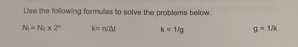 Solved Use the following formulas to solve the problems | Chegg.com