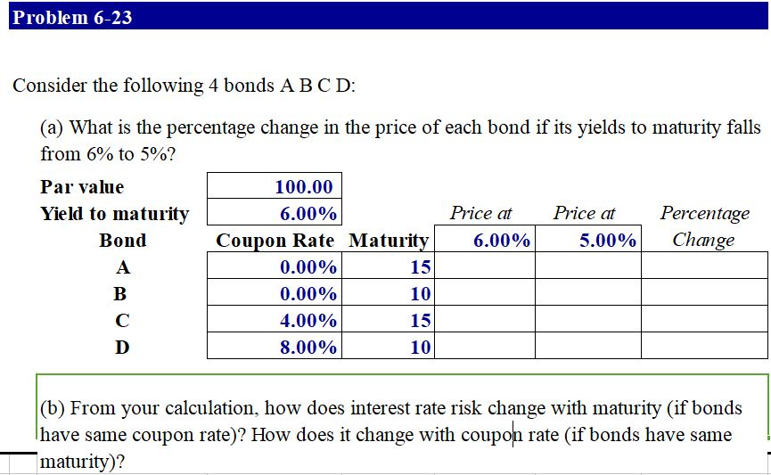 Solved Problem 6-23 Consider the following 4 bonds A BCID | Chegg.com Solved Problem 6-23 Consider the following 4 bonds A BCID | Chegg.com