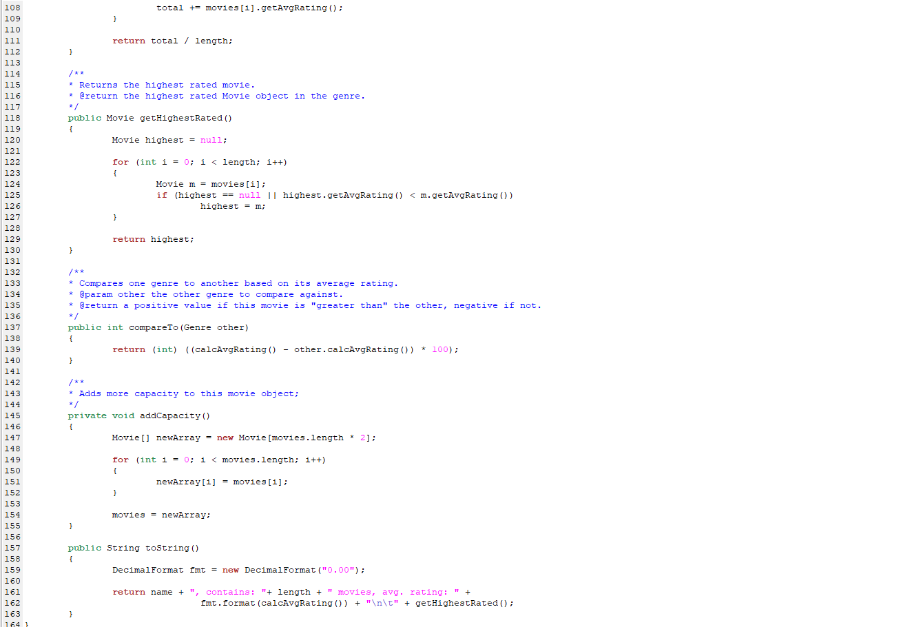 Complete the MovieReporter class. You will complete a | Chegg.com