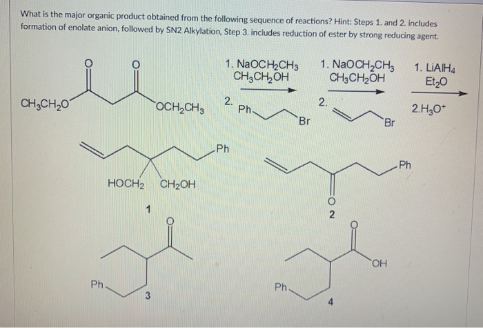 Solved What is the major organic product obtained from the | Chegg.com
