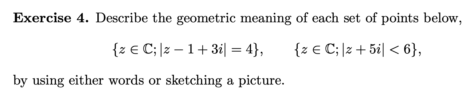 Solved Exercise 4. Describe the geometric meaning of each | Chegg.com