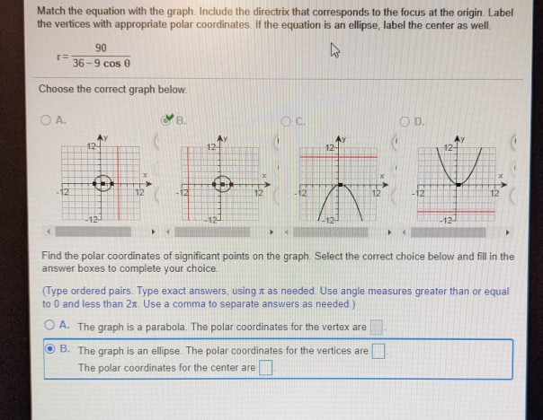 Solved Match the equation with the graph. Include the | Chegg.com