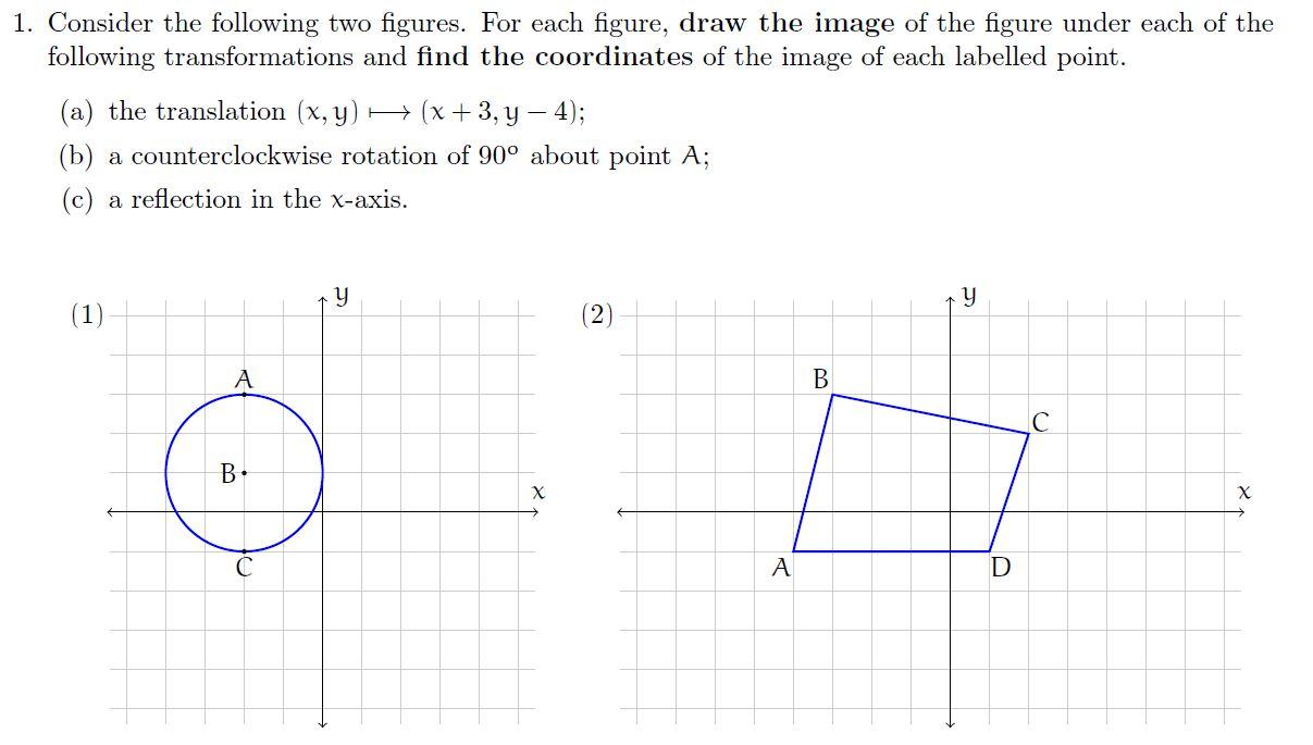 Solved 1. Consider the following two figures. For each | Chegg.com
