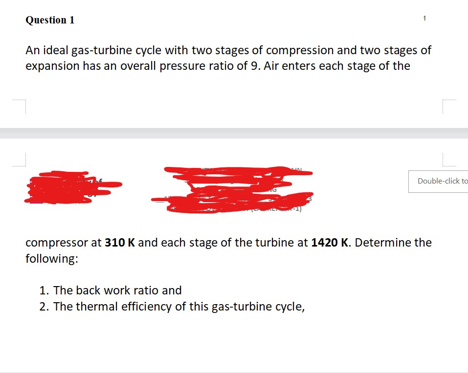Solved 'Total Marks: 100An ideal gas-turbine cycle with two | Chegg.com
