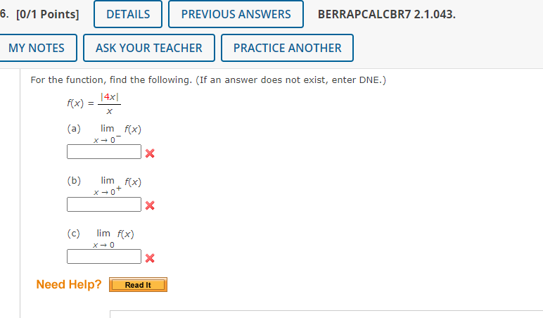 Solved For the function, find the following. (If an answer | Chegg.com