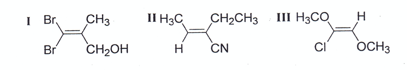 Solved I Br. CH3 II H3C CH2CH3 III H3co - och Br CH2OH H CN | Chegg.com
