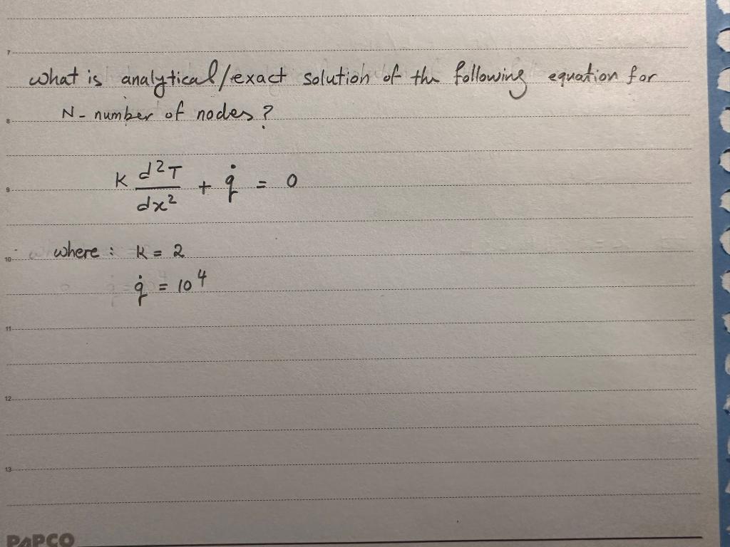 Solved What Is Analyticalexact Solution Of The Following 3148