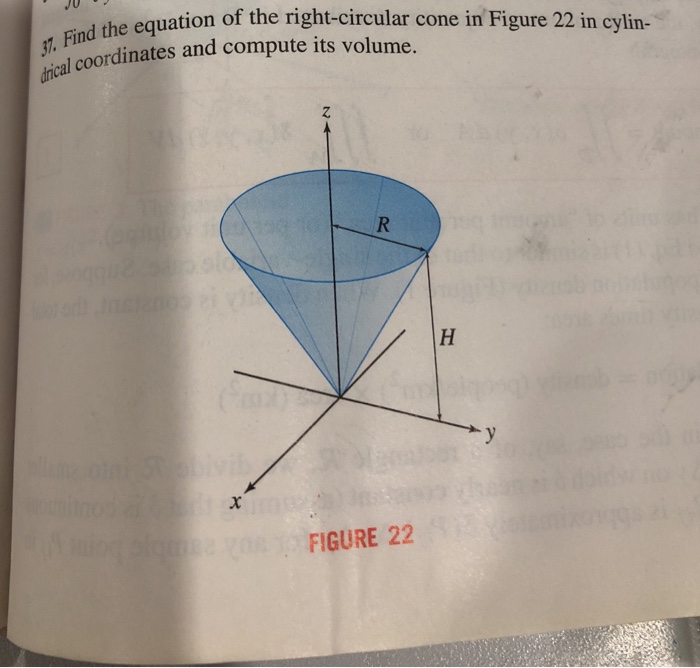 Solved the equation of the right-circular cone in Figure 22 | Chegg.com