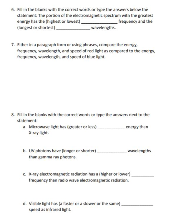 Solved Electromagnetic Radiation Participation Exercise | Chegg.com