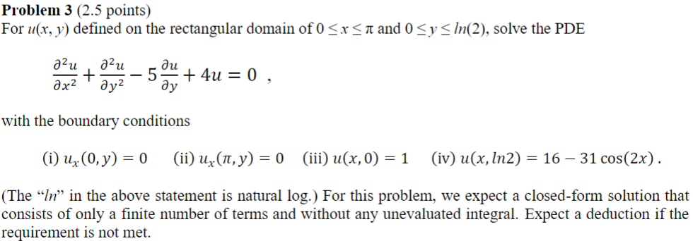 Solved Problem 3 ( 2.5 points) For u(x,y) defined on the | Chegg.com