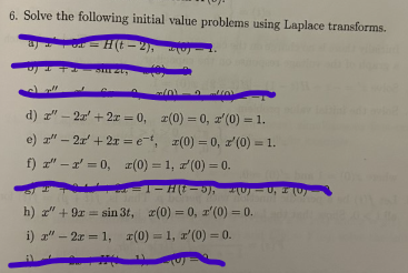 Solved 6. Solve the following initial value problems using | Chegg.com
